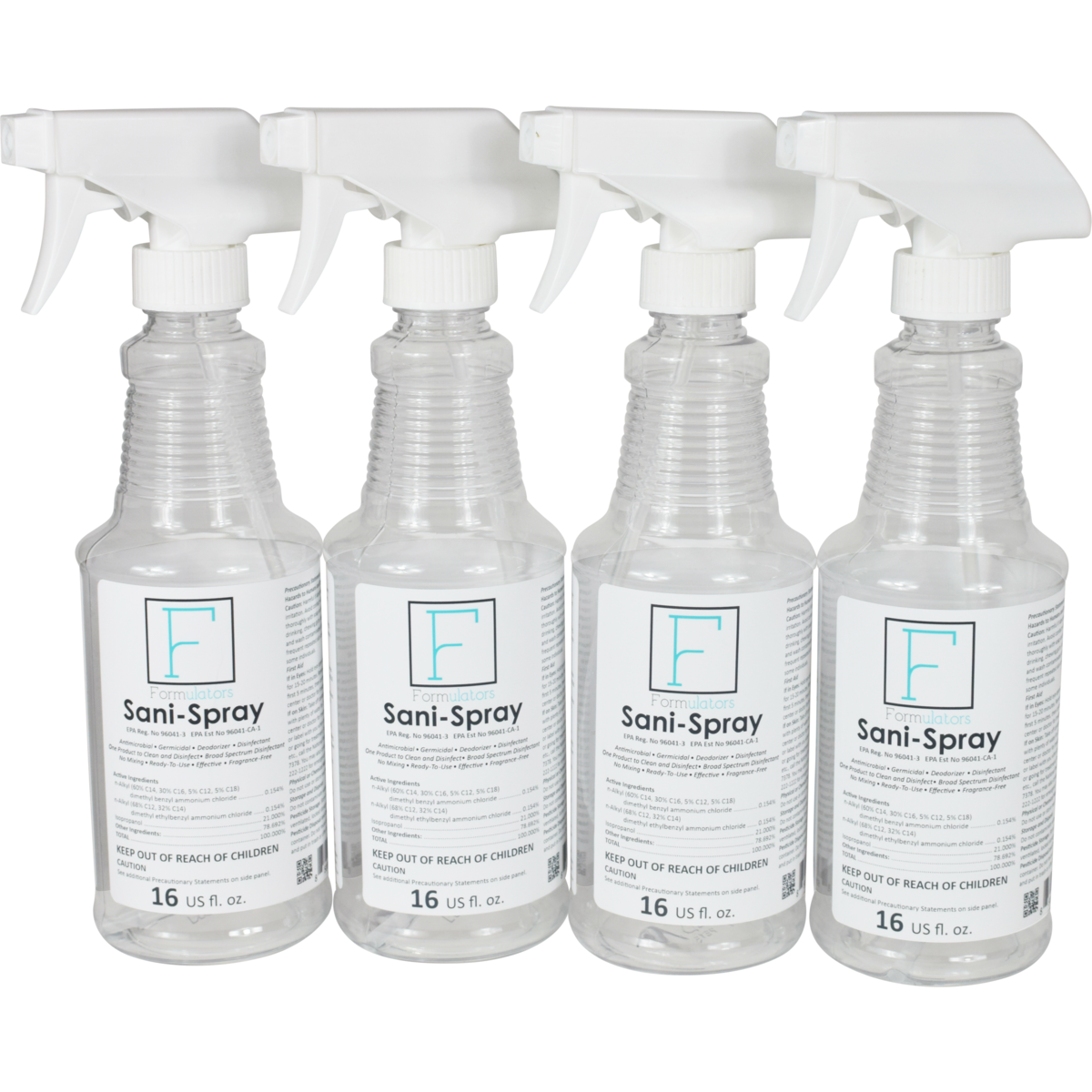 16 Oz Sani-Spray REFILL Bottles, (4 Pack)